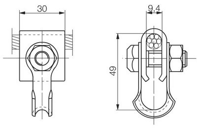 Catenary wire dropper clamp: Komponentenkatalog