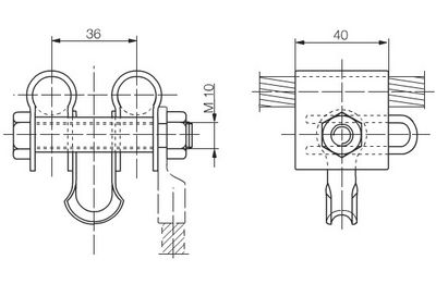 Catenary wire dropper clamp: Komponentenkatalog